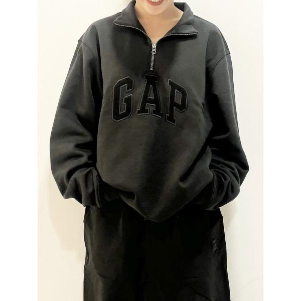 『タイムセール実施中』ZOZO問い合わせ番号:88089512ショップ:GAP，ギャップブランド:GAP，ギャップ商品名:リラックス GAPロゴ ハーフジップ スウェット・トレーナーカテゴリ:トップス>スウェットブランド品番:6457...