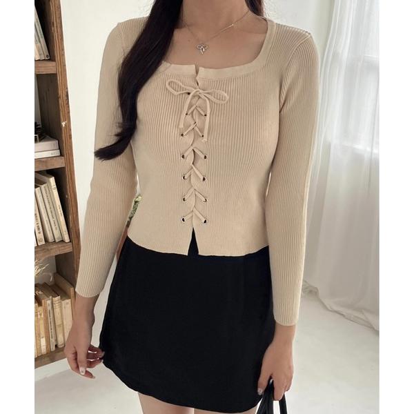 『タイムセール実施中』ZOZO問い合わせ番号:88091028ショップ:Ada.，エイダブランド:by your closet，バイユアークローゼット商品名:フロント編み上げ　トップスカテゴリ:トップス>ニット/セーターブランド品番:...