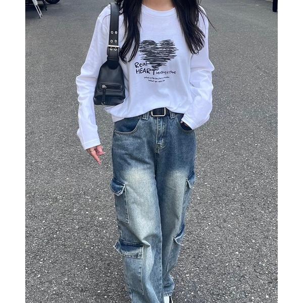 『タイムセール実施中』ZOZO問い合わせ番号:88091588ショップ:wears，ウェアーズブランド:fiere，フィエール商品名:落書きハートデザインロンT／長袖Tシャツカテゴリ:トップス>Tシャツ/カットソーブランド品番:iz-...