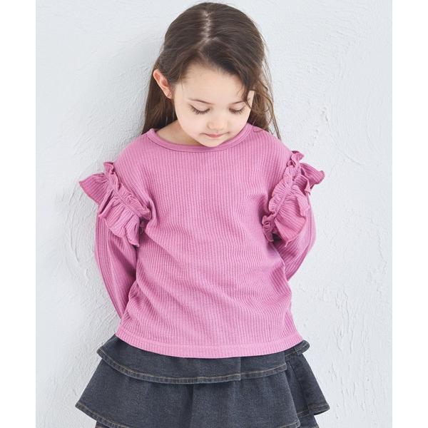 『セール実施中』ZOZO問い合わせ番号:88092710ショップ:pairmanon，ペアマノンブランド:pairmanon，ペアマノン，coucou manon，ククゥ マノン商品名:【軽ふわっふる】 ワッフル 袖フリル アソート 長袖T...