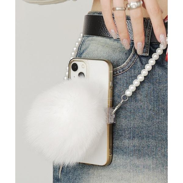 ZOZO問い合わせ番号:88093055ショップ:ROOP TOKYO，ループトーキョーブランド:ROOPTOKYO，ループトウキョウ商品名:Cell phoneshoulder with fluffyfur/もこもこファー付き/パール ス...