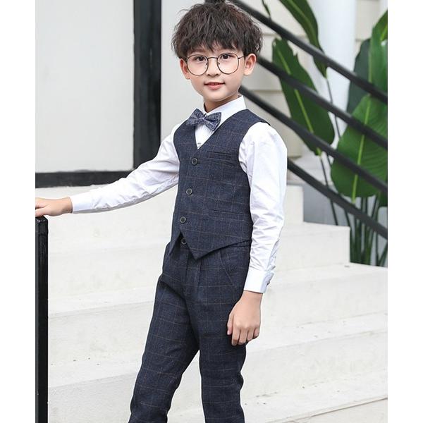 『タイムセール実施中』ZOZO問い合わせ番号:88093283ショップ:TeddyShop，テディショップブランド:DAY CLOSET，デイ クローゼット商品名:キッズスーツ 長袖クリスタルライクボタンシャツ+ベスト+パンツ+蝶ネクタイ　...