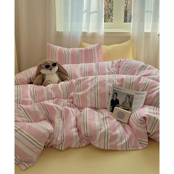 『タイムセール実施中』ZOZO問い合わせ番号:88094475ショップ:CERCA，チェルカブランド:CERCA，チェルカ商品名:【 somni / ソニ 】 寝具3点セット　バイカラー ストライプ シングル ベッドカバー 枕カバーカテゴリ...