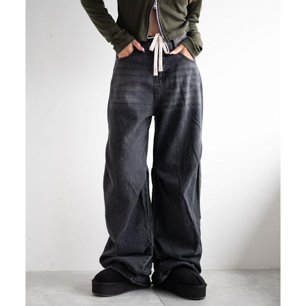 『タイムセール実施中』ZOZO問い合わせ番号:88189988ショップ:WEGO，ウィゴーブランド:DISPARK，ディスパーク，WEGO，ウィゴー商品名:DISPARK/ドロストコードフレアデニムカテゴリ:パンツ>デニムパンツブラン...