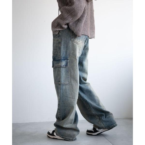 『タイムセール実施中』ZOZO問い合わせ番号:88189989ショップ:WEGO，ウィゴーブランド:DISPARK，ディスパーク，WEGO，ウィゴー商品名:DISPARK/ヴィンテージウォッシュカーゴデニムカテゴリ:パンツ>デニムパン...