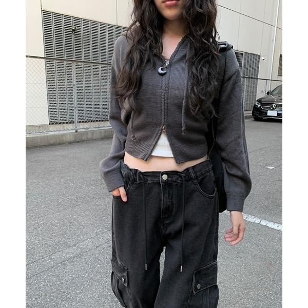 『セール実施中』ZOZO問い合わせ番号:88190220ショップ:3rdSpring，サードスプリングブランド:anyonemore，エニワンモア商品名:ダブルジップクロップドニットジップパーカーカテゴリ:トップス>パーカーブランド品...