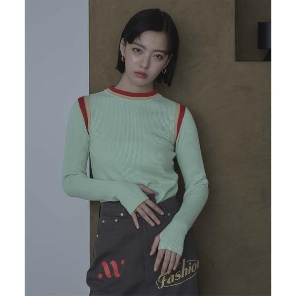 『タイムセール実施中』ZOZO問い合わせ番号:88224472ショップ:titivate，ティティベイトブランド:miette，ミエット商品名:マルチカラーデザインリブニットカテゴリ:トップス>ニット/セーターブランド品番:RFXN2...