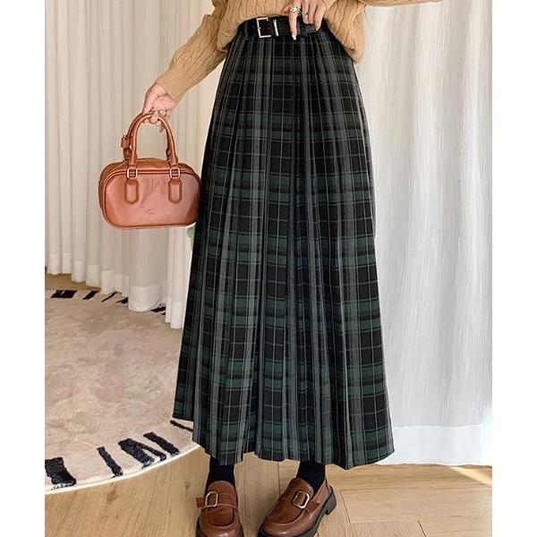 『セール実施中』ZOZO問い合わせ番号:88292158ショップ:Bonjour Sagan，ボンジュールサガンブランド:LAC-VERT，ラック・ヴェール，Bonjour Sagan，ボンジュールサガン商品名:チェック柄ロングプリーツスカ...