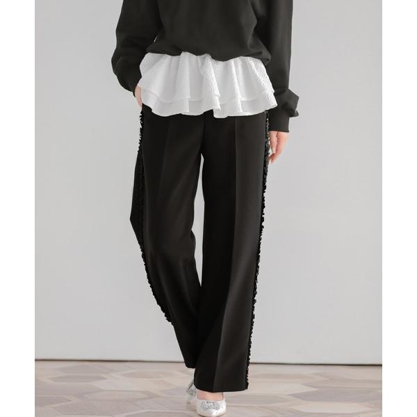 ZOZO問い合わせ番号:88295518ショップ:Fit more，フィットモアブランド:Fit more，フィットモア商品名:サイドフリルワイドパンツカテゴリ:パンツ>その他パンツブランド品番:f5p4202-3705素材:ポリエス...