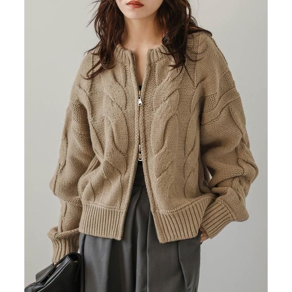 『セール実施中』ZOZO問い合わせ番号:88427008ショップ:SUGAR BISKET，シュガービスケットブランド:AMELY，エミリー，SUGAR BISKET，シュガービスケット商品名:ケーブルニット ダブルジップカーディガンカテゴ...