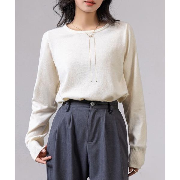 『タイムセール実施中』ZOZO問い合わせ番号:88427448ショップ:TeddyShop，テディショップブランド:DAY CLOSET，デイ クローゼット商品名:レディース リラクシーラウンドネックニットトップスカテゴリ:トップス>...