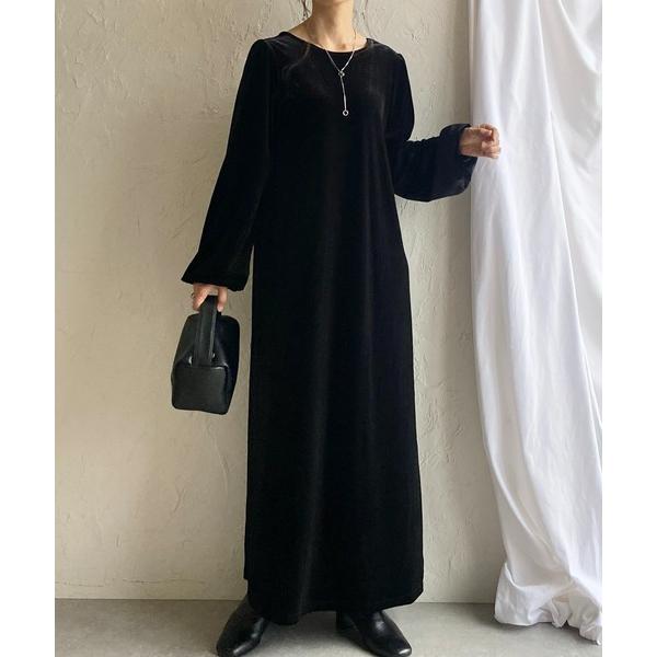 『セール実施中』ZOZO問い合わせ番号:88429695ショップ:wears，ウェアーズブランド:She's Closet，シーズクローゼット商品名:長袖ボリュームスリーブロング丈バックオープンベロアワンピースカテゴリ:ワンピース/ドレス&...