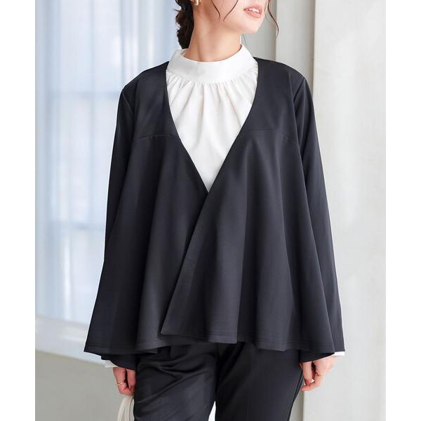 『タイムセール実施中』ZOZO問い合わせ番号:88466207ショップ:kobelettuce，コウベレタスブランド:KOBE LETTUCE，コウベレタス商品名:ノーカラーフレアペプラムジャケットカテゴリ:ジャケット/アウター>ノー...