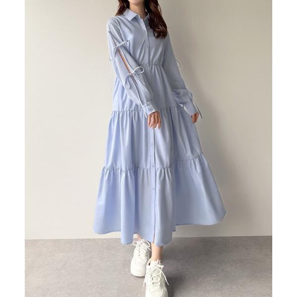 『タイムセール実施中』ZOZO問い合わせ番号:88503503ショップ:JUNOAH，ジュノアブランド:mipiarl，ミピアール商品名:袖リボンティアードシャツワンピース【一部ぺチスカートセット】カテゴリ:ワンピース/ドレス>シャツ...