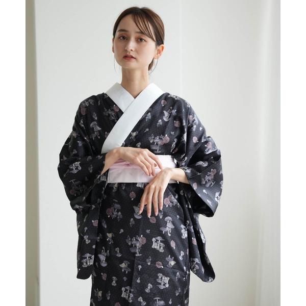 ZOZO問い合わせ番号:88596773ショップ:utatane，ウタタネブランド:utatane，ウタタネ商品名:長襦袢 ニコアンティーク マッシュルーム ブラックカテゴリ:水着/着物・浴衣>和装小物ブランド品番:773460270...