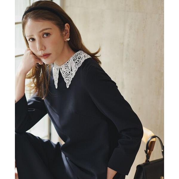 ZOZO問い合わせ番号:88630629ショップ:組曲，クミキョクブランド:組曲，クミキョク商品名:コンフォータブルドレープ レース襟ワンピースカテゴリ:ワンピース/ドレス>ワンピースブランド品番:OPWXGS0801素材:ネイビー系...