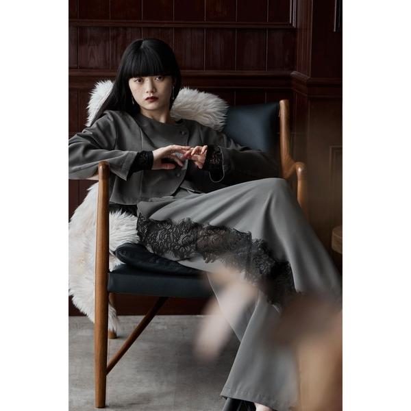 ZOZO問い合わせ番号:88708530ショップ:bflat，ビーフラットブランド:etoll.，エトル商品名:セットアップパンツドレス アシメデザインジャケット＆サイドレースパンツカテゴリ:ワンピース/ドレス>パンツドレスブランド品...