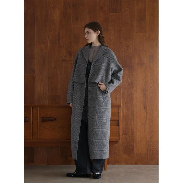 『タイムセール実施中』ZOZO問い合わせ番号:88803867ショップ:COEL，コエルブランド:COEL，コエル商品名:2ピースチェック柄リバーコートカテゴリ:ジャケット/アウター>ノーカラーコートブランド品番:184401002素...