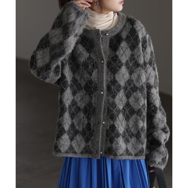 ZOZO問い合わせ番号:88871686ショップ:HUG.U，ハグユーブランド:HUG.U，ハグユー商品名:アーガイルシャギーカーディガンカテゴリ:トップス>カーディガン/ボレロブランド品番:f057素材:アクリル62%， ナイロン3...