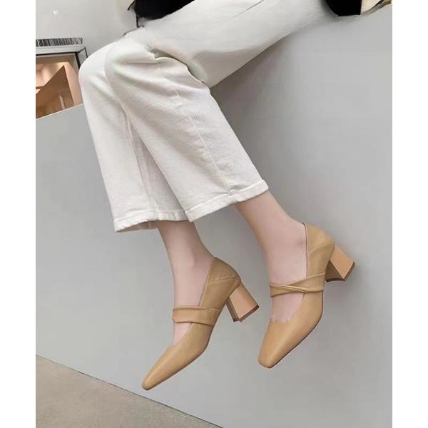 『タイムセール実施中』ZOZO問い合わせ番号:88871795ショップ:Lace Ladies，レースレディースブランド:Lace Ladies，レースレディース商品名:レザー調 チャンキー ハイヒール ベルト付き パンプスカテゴリ:シュー...