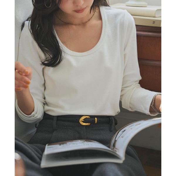 ZOZO問い合わせ番号:88872041ショップ:kobelettuce，コウベレタスブランド:KOBE LETTUCE，コウベレタス商品名:[ M L XL 選べるサイズ ] 深Uネック細リブ長袖Tシャツカテゴリ:トップス>Tシャツ...