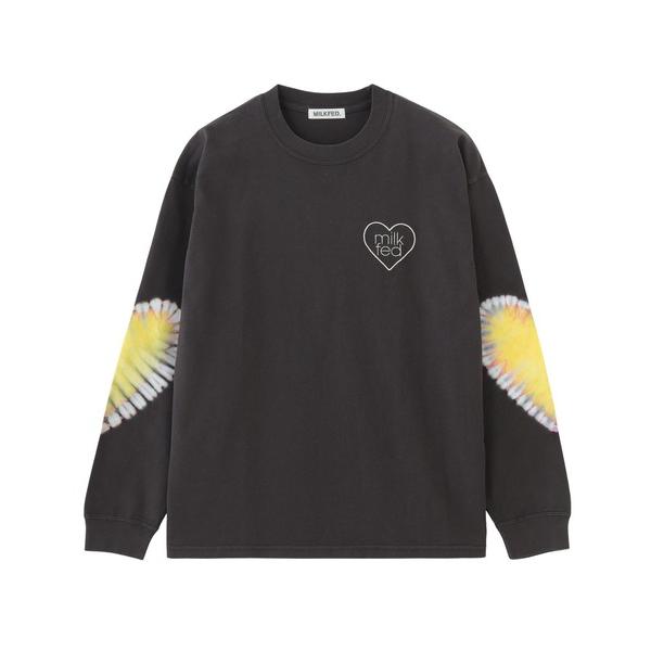 『セール実施中』ZOZO問い合わせ番号:88872406ショップ:MILKFED.，ミルクフェドブランド:MILKFED.，ミルクフェド商品名:TIE DYED HEARTS L/S TEEカテゴリ:トップス>Tシャツ/カットソーブラ...