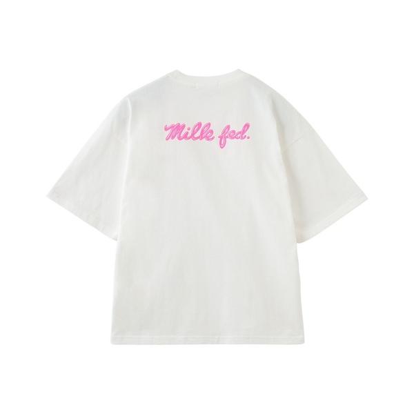『セール実施中』ZOZO問い合わせ番号:88872414ショップ:MILKFED.，ミルクフェドブランド:MILKFED.，ミルクフェド商品名:ICING LOGO EMBROIDERY WIDE S/S TEEカテゴリ:トップス>T...