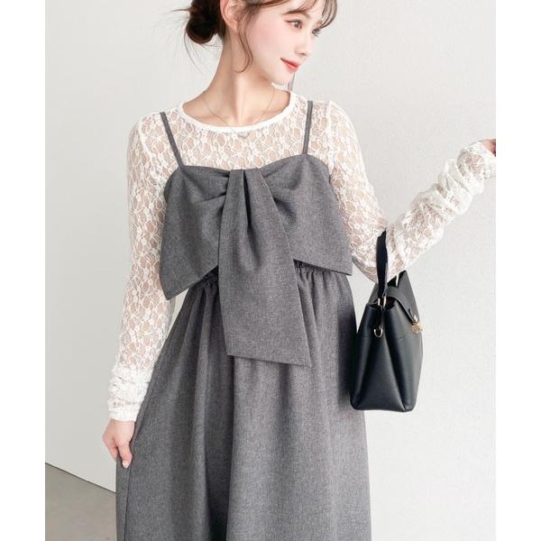 ZOZO問い合わせ番号:88873119ショップ:moment+，モーメントプラスブランド:moment+，モーメントプラス商品名:ビッグリボンキャミワンピースカテゴリ:ワンピース/ドレス>ワンピースブランド品番:mt05077素材:...