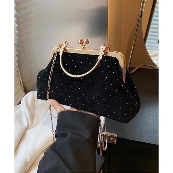 『タイムセール実施中』ZOZO問い合わせ番号:88905859ショップ:Port，ポートブランド:Port，ポート商品名:【 antique andico / アンティーク アンディコ 】 クラシカル ベロア がま口 チェーン ショルダーバ...