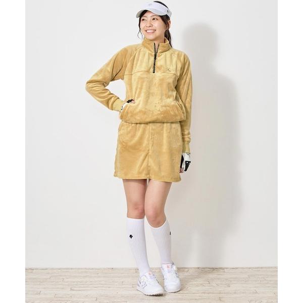 『タイムセール実施中』ZOZO問い合わせ番号:88906096ショップ:TopIsm，トップイズムブランド:TopIsm，トップイズム商品名:ゴルフウェア レディース 上下セットアップ シャギーボアフリース ハーフジップトレーナー スカート...