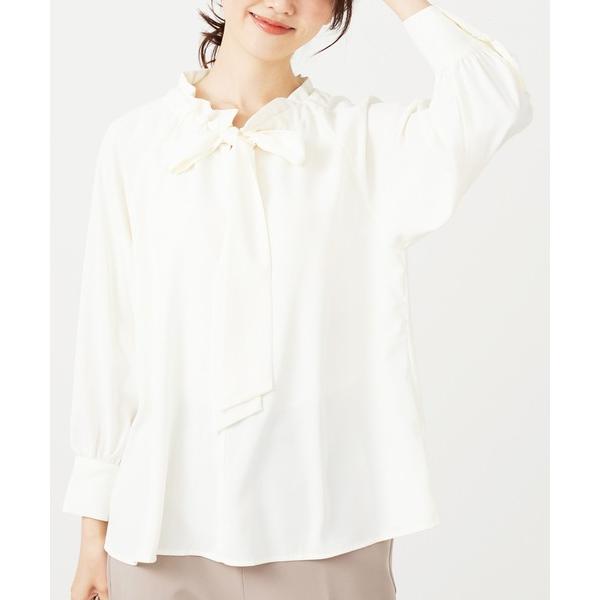 『セール実施中』ZOZO問い合わせ番号:88907001ショップ:BELLUNA PLUS，ベルーナ プラスブランド:BELLUNA PLUS，ベルーナ商品名:着脱楽々！フリル衿ボウタイブラウスカテゴリ:トップス>シャツ/ブラウスブラ...