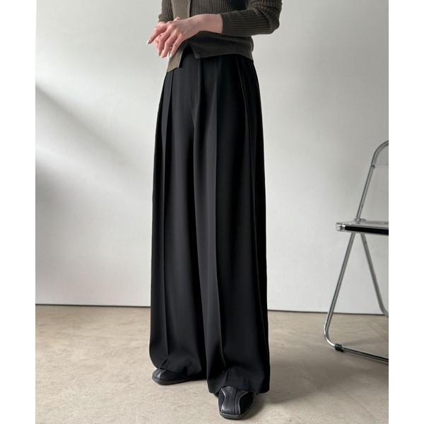 『タイムセール実施中』ZOZO問い合わせ番号:88939997ショップ:Classical Elf，クラシカルエルフブランド:classicalelf，クラシカルエルフ商品名:すっきりシルエット。防シワ効果素材2タックハイウエストワイドパン...