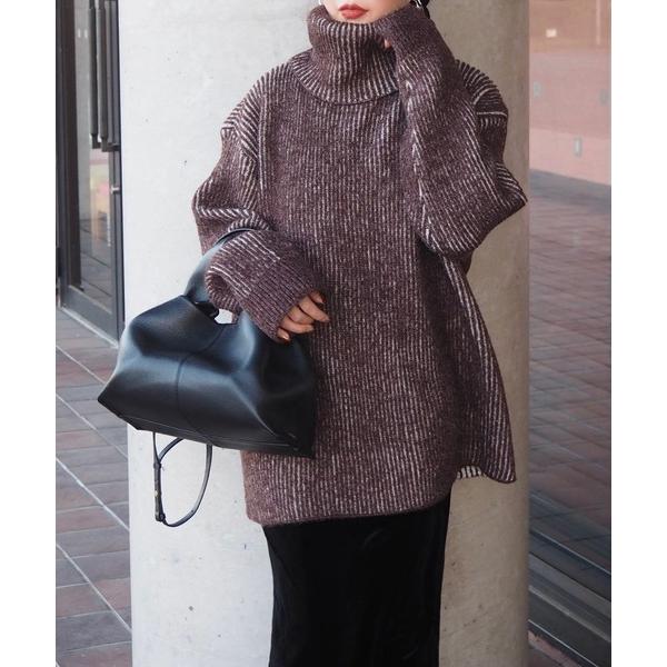 ZOZO問い合わせ番号:89003937ショップ:LAULEN，ローレンブランド:LAULEN，ローレン商品名:mix color high neck knit /バイカラー ビッグシルエット タートルネック ニットカテゴリ:トップス&gt...
