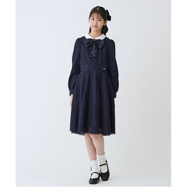 ZOZO問い合わせ番号:89004889ショップ:NARUMIYA ONLINE，ナルミヤ オンラインブランド:mezzo piano Junior，メゾピアノジュニア商品名:ふんわりリボンタイつきレースワンピースカテゴリ:トップス>...