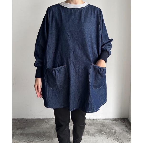 『タイムセール実施中』ZOZO問い合わせ番号:89005700ショップ:COMMON WARE，コモンウェアブランド:COMMON WARE，コモンウェアー商品名:URT:リブ袖  デニムワンマイルプルオーバー  エプロン割烹着 かっぽう着...