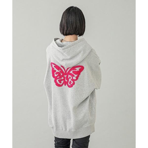 『セール実施中』ZOZO問い合わせ番号:89036986ショップ:X-girl，エックスガールブランド:X-girl，エックスガール商品名:BUTTERFLY PATCH OVERSIZED SWEAT HOODIEカテゴリ:トップス&gt...