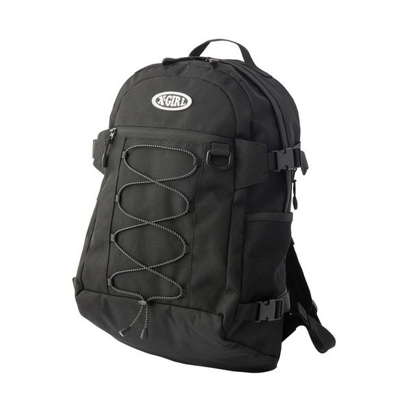 ZOZO問い合わせ番号:89037076ショップ:X-girl，エックスガールブランド:X-girl，エックスガール商品名:OVAL LOGO BUNGEE CORD BACKPACKカテゴリ:バッグ>バックパック/リュックブランド品...