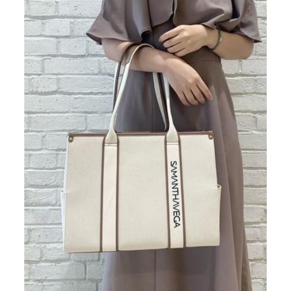 ZOZO問い合わせ番号:89069916ショップ:SAMANTHAVEGA，サマンサベガブランド:SAMANTHAVEGA，サマンサベガ商品名:ロゴテープキャンバスA4トートバッグカテゴリ:バッグ>トートバッグブランド品番:00072...