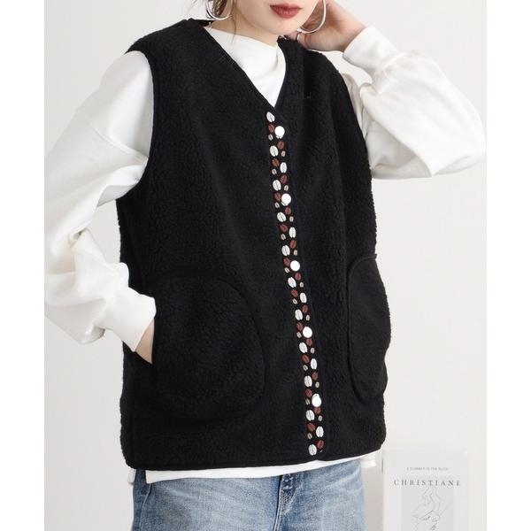 ZOZO問い合わせ番号:89072016ショップ:FUNALIVE，ファンアライブブランド:Emago，イマゴ，FUNALIVE，ファンアライブ商品名:EMAGO コーヒー豆刺繍リバーシブルベストカテゴリ:トップス>ベストブランド品番...