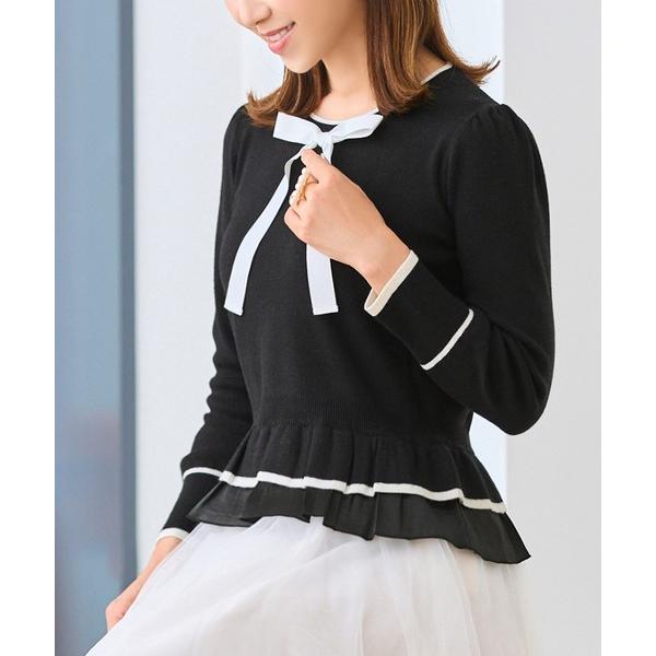 ZOZO問い合わせ番号:89073182ショップ:Joint Space，ジョイントスペースブランド:Prima Scherrer，プリマシェレル，Joint space，ジョイントスペース商品名:フリルレイヤード ニット リボンネック プ...
