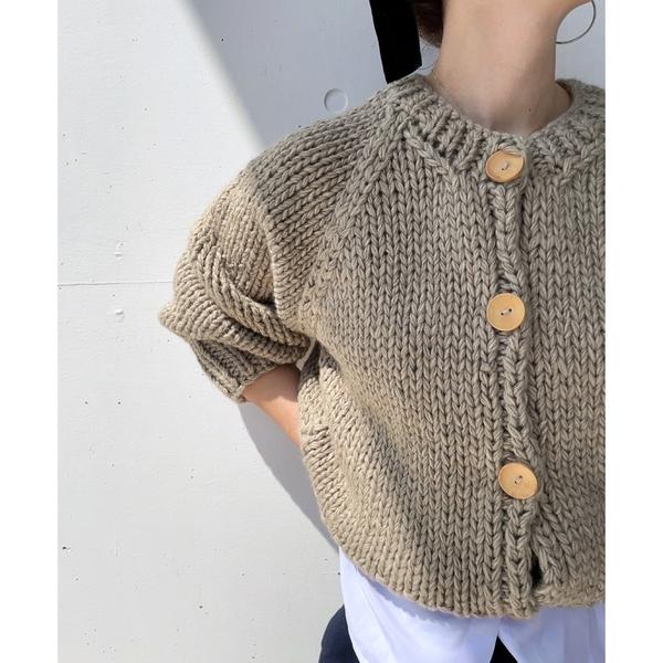 『タイムセール実施中』ZOZO問い合わせ番号:89105461ショップ:ISOOK，アイスーブランド:ISOOK，アイスー商品名:ハンドニットウールブレンドカーディガン（comochi original） / 手編み ニットカーディガン 前...