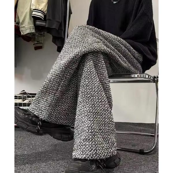 『セール実施中』ZOZO問い合わせ番号:89105621ショップ:RiNc，リンクブランド:BARELY BLUE，ベアリーブルー，RiNc，リンク商品名:【 BARELY BLUE / ベアリーブルー 】 ツイード ワイド ストレート パ...