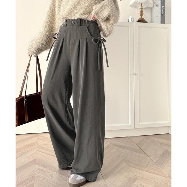 『タイムセール実施中』ZOZO問い合わせ番号:89139828ショップ:Classical Elf，クラシカルエルフブランド:classicalelf，クラシカルエルフ商品名:今季魅力のシルエット☆サイドリボン付きミニ裏毛パンツ(チャコール...