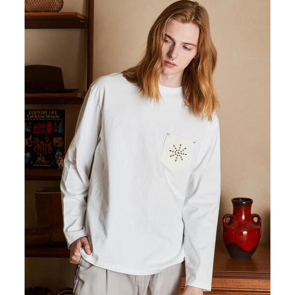 『セール実施中』ZOZO問い合わせ番号:89235475ショップ:SCHOTT，ショットブランド:schott，ショット商品名:Schott/ショット/DEER STUDS LS T-SHIRT BURST/ディアスタッズ ポケット ロンT...