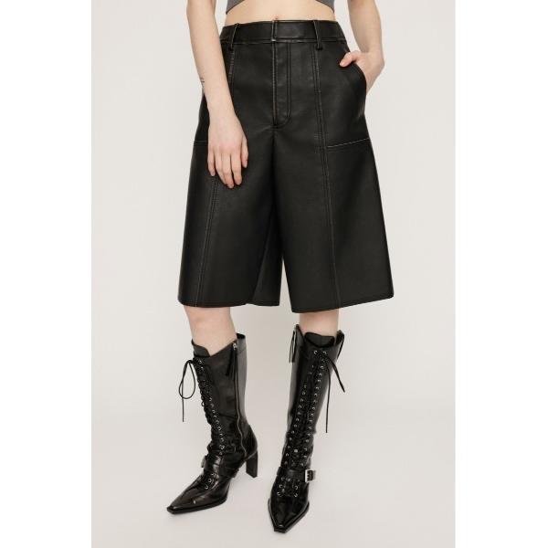 『セール実施中』ZOZO問い合わせ番号:89269022ショップ:SLY，スライブランド:SLY，スライ商品名:VINTAGE F/LEATHER PT ヴィンテージ フェイクレザー パンツ ハーフパンツ バミューダ / セットアップ可カテ...
