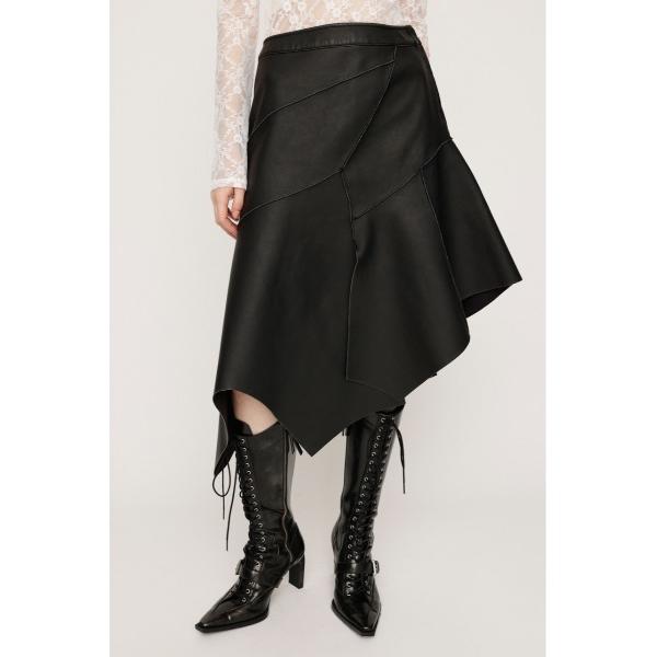 『セール実施中』ZOZO問い合わせ番号:89269024ショップ:SLY，スライブランド:SLY，スライ商品名:RANDOM HEM F/LEATHER M/SK ランダム ヘム フェイクレザー ミディスカート / セットアップ可カテゴリ:...