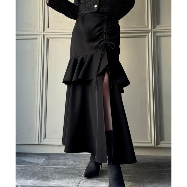 『タイムセール実施中』ZOZO問い合わせ番号:89306196ショップ:JUNOAH，ジュノアブランド:JUNOAH，ジュノア商品名:フリルスリットドロストマーメイドスカートカテゴリ:スカート>スカートブランド品番:fram1010k...