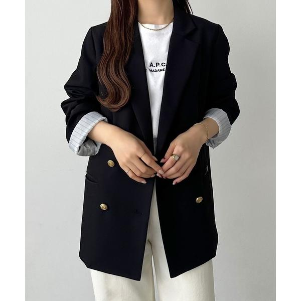 『タイムセール実施中』ZOZO問い合わせ番号:89306204ショップ:JUNOAH，ジュノアブランド:callautia，カラウティア商品名:ゴールドボタンテーラードジャケットカテゴリ:ジャケット/アウター>テーラードジャケットブラ...