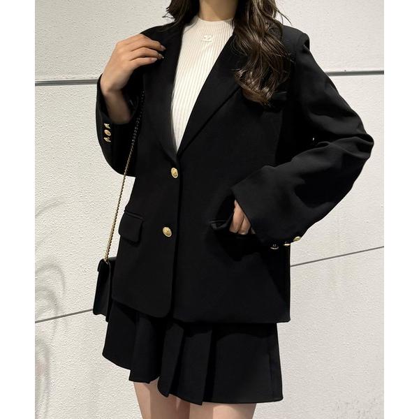 『タイムセール実施中』ZOZO問い合わせ番号:89306212ショップ:junoah，ジュノアブランド:junoah，ジュノア商品名:【肩パッド入り】金ボタンテーラードジャケット＋プリーツショートパンツsetカテゴリ:ジャケット/アウター&...