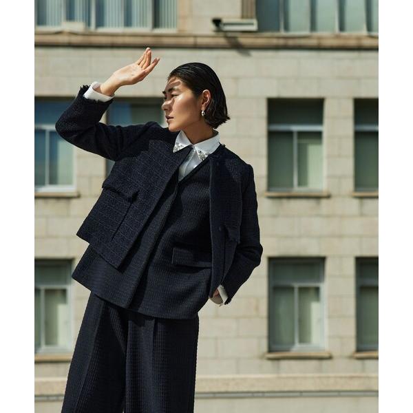 ZOZO問い合わせ番号:89306849ショップ:TOMORROWLAND，トゥモローランドブランド:BALLSEY，ボールジィ，TOMORROWLAND，トゥモローランド商品名:ラメミックスツイード セミダブルクルージャケットカテゴリ:ジ...